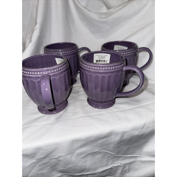 Lenox | Dining | Lenox French Perle Violet Purple Groove Coffee Mugs 2 ...